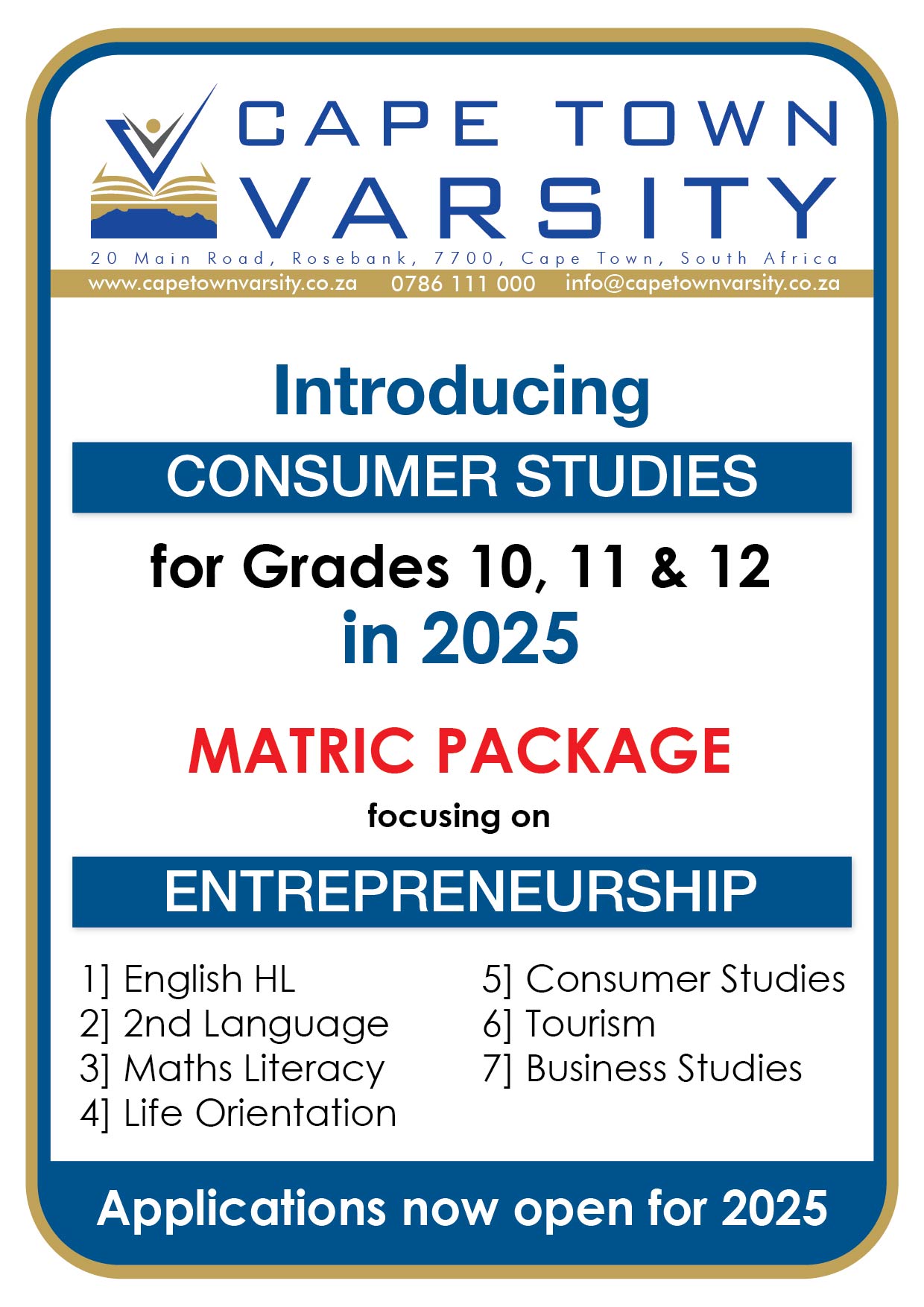 Apply Online Adult Matric – Cape Town Varsity